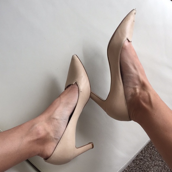 Via Veneto | Shoes | Italian Leather Heels Cream | Poshmark